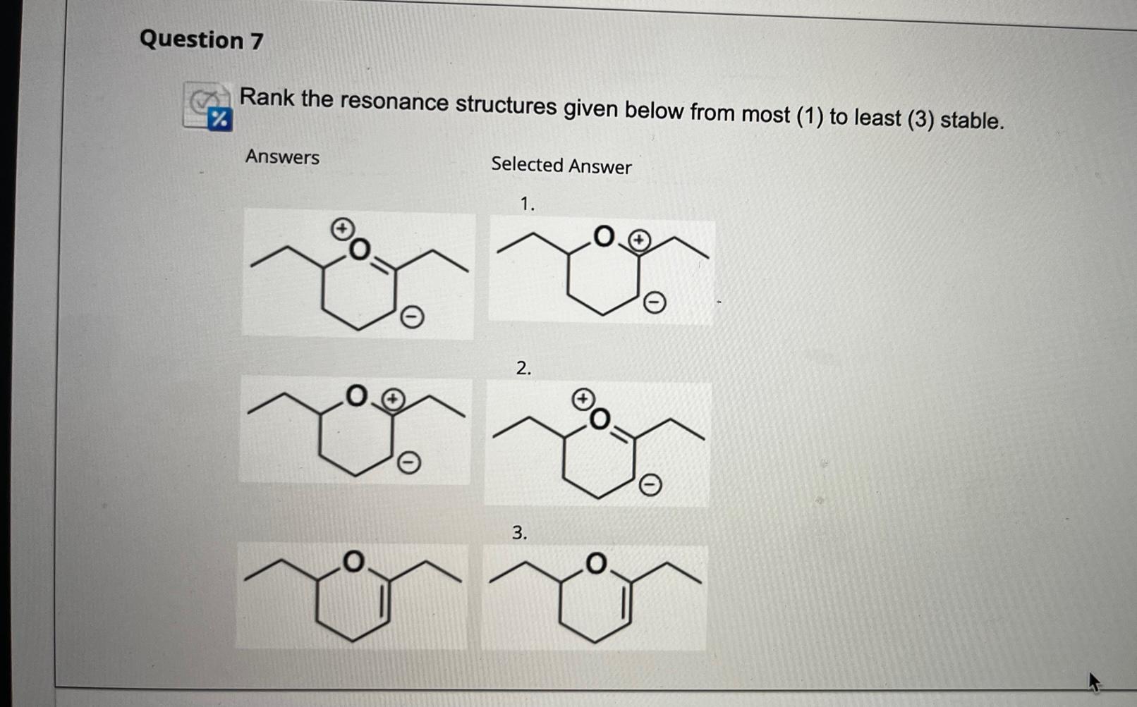 Solved Rank the resonance structures given below from most | Chegg.com