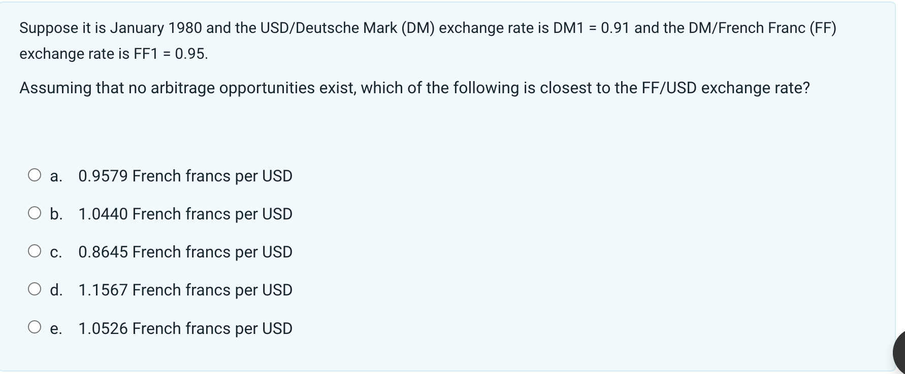 Solved Suppose it is January 1980 and the USD/Deutsche Mark | Chegg.com