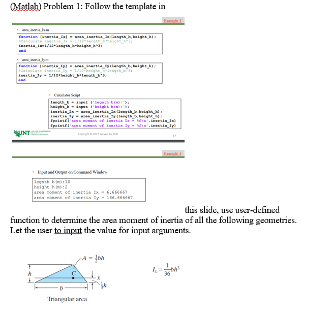 Solved Matlab Problem 1 Follow The Template In Funetion 