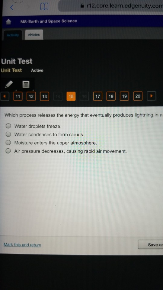Solved 10:53 PM Mon Nov 18 12.core.learn.edgenuity. MS-Earth | Chegg.com