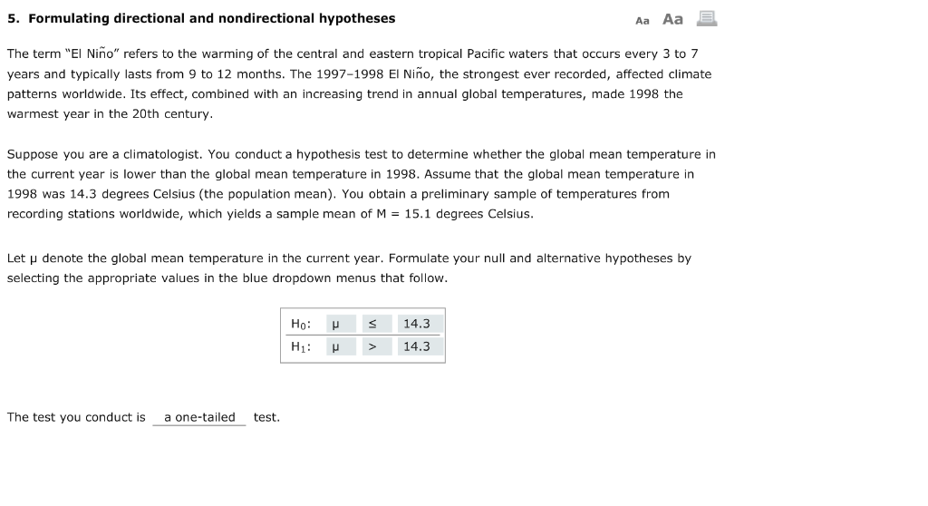 Solved 5. Formulating directional and nondirectional | Chegg.com