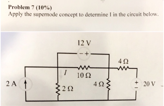 Solved Apply the supernode concept to determine I in the | Chegg.com