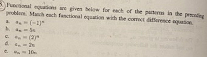 Solved 5. Functional cquations are given below for each of | Chegg.com