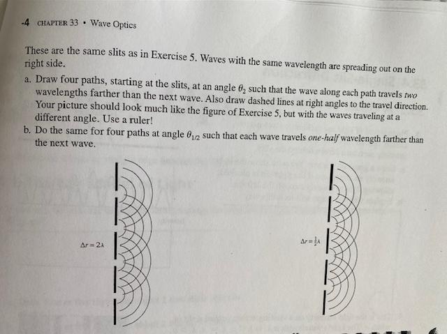 Solved -4 CHAPTER 33 - Wave Optics These are the same slits | Chegg.com