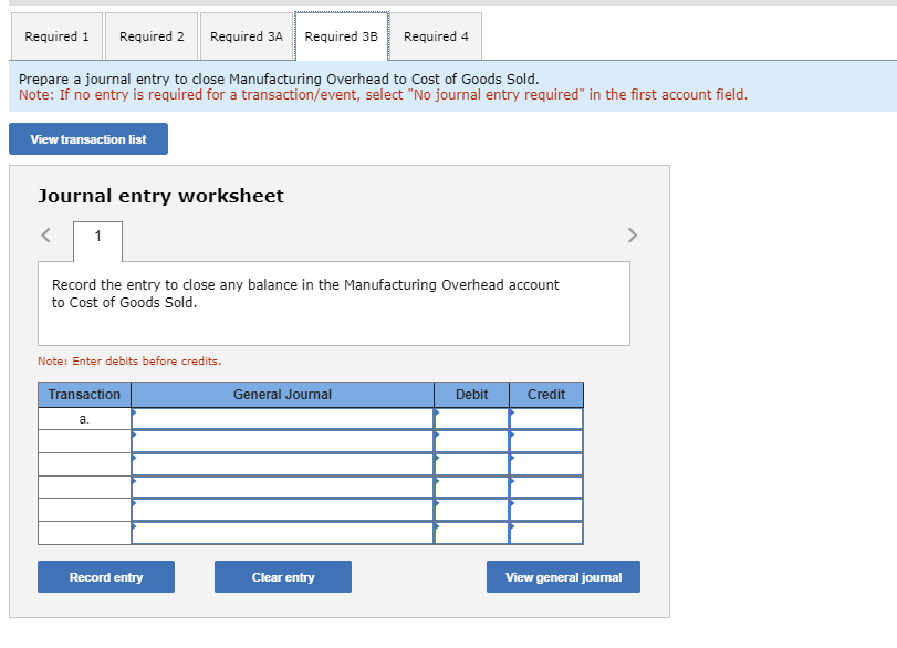 Solved Prepare a journal entry to close Manufacturing | Chegg.com