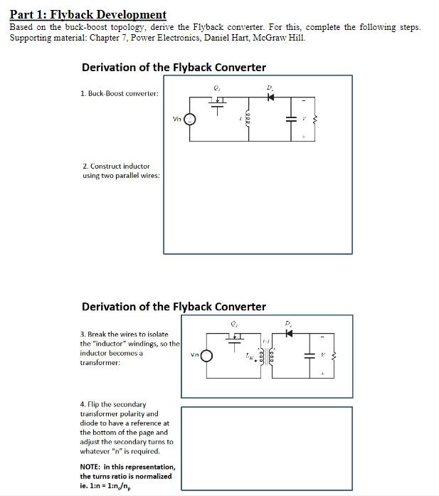 Solved Part 1: Flyback Development Based on the buck-boost | Chegg.com