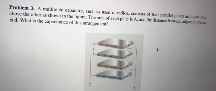 Solved Problem 3: A multiplate capacitor, such as used in | Chegg.com