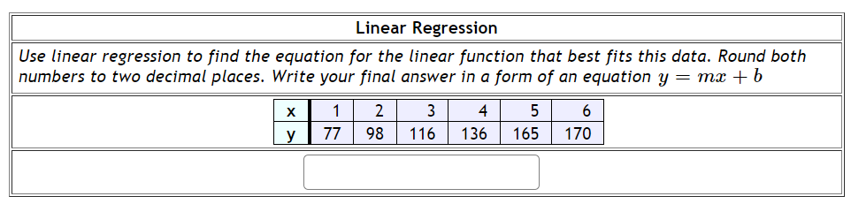 Solved Use linear regression to find the equation for the | Chegg.com