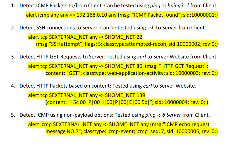 Solved CSE468 Examples of Snort Rules:Which of the lines | Chegg.com