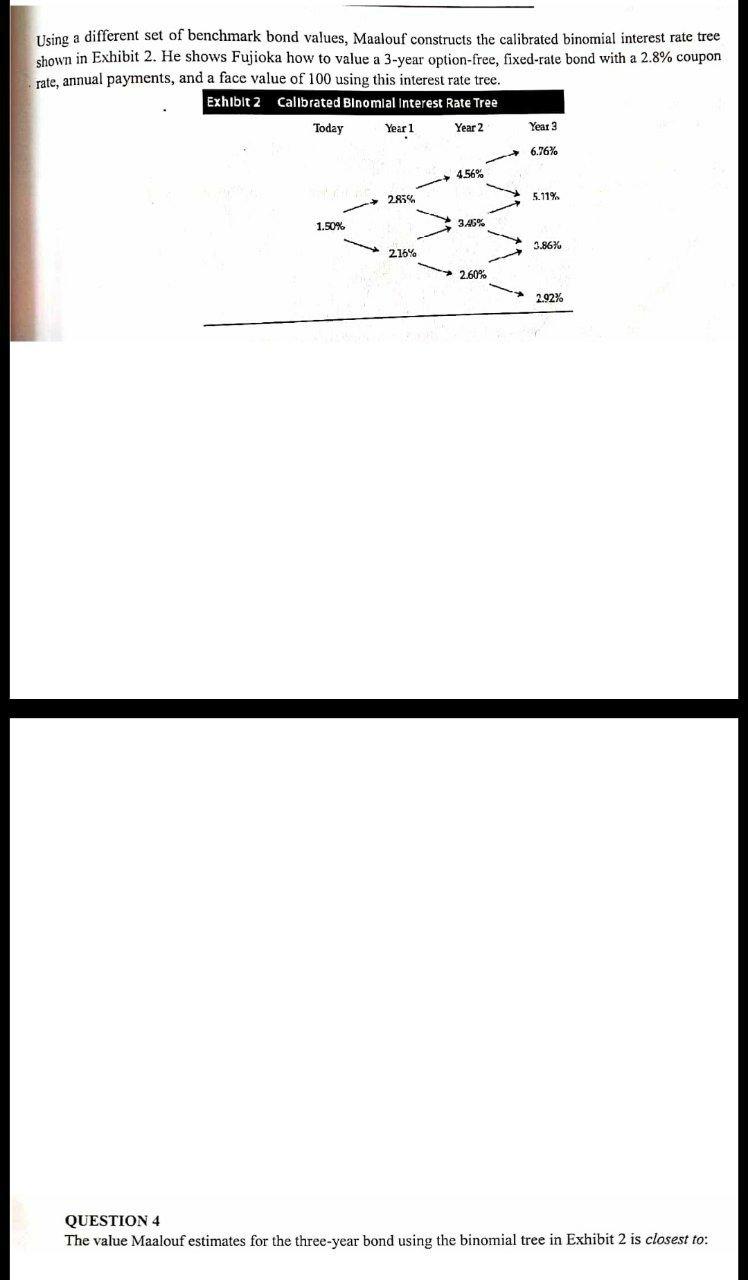 Solved Using a different set of benchmark bond values, | Chegg.com