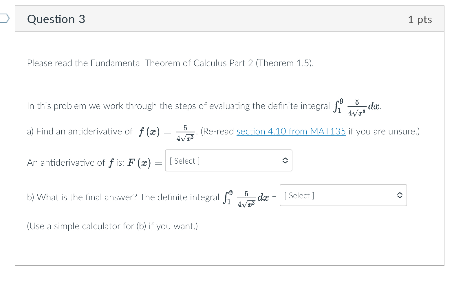 Solved Question 3Please read the Fundamental Theorem of | Chegg.com