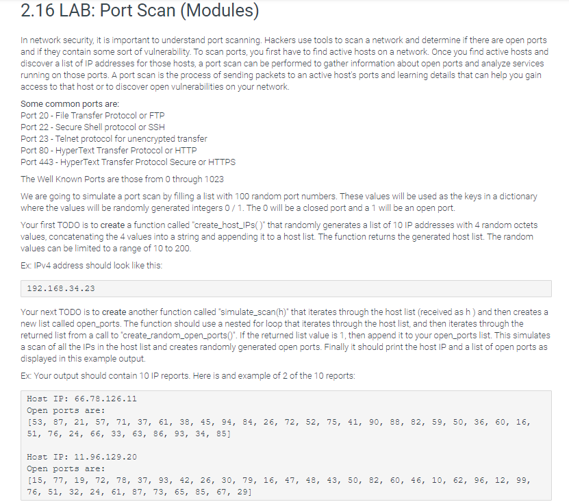 Solved LAB: Port Scan (Modules). Im trying to figure this | Chegg.com