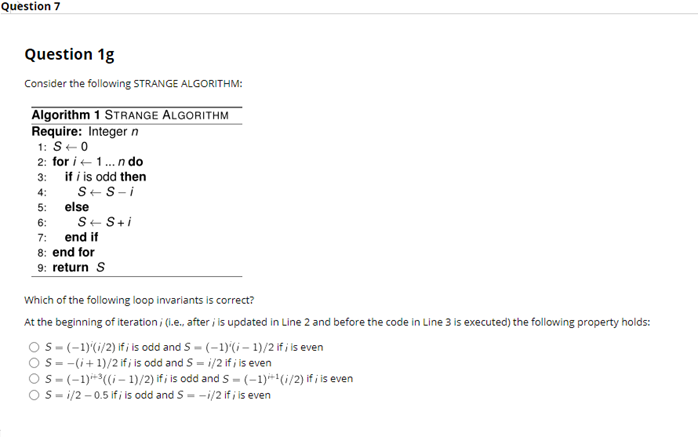 Solved Question 7 Question 1g Consider The Following Strange 