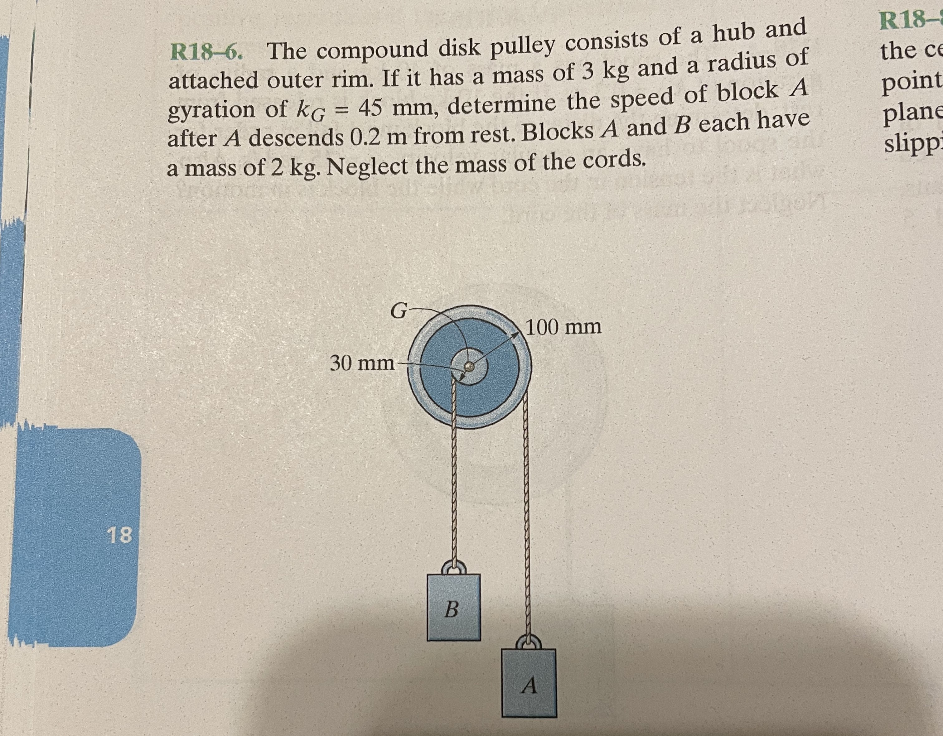 Solved R18-6. The compound disk pulley consists of a hub and | Chegg.com