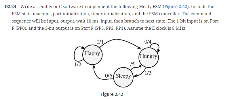 (Solved) : D224 Write Assembly C Software Implement Following Mealy Fsm ... (Solved) : D224 Write Assembly C Software Implement Following Mealy Fsm ...