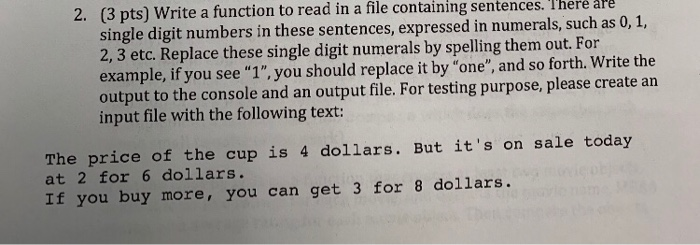 Solved 2 3 Pts Write A Function To Read In A File 7294