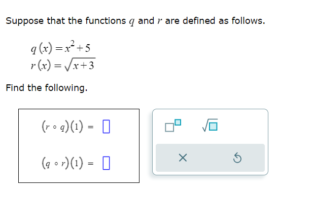 Solved Suppose that the functions q and r are defined as | Chegg.com