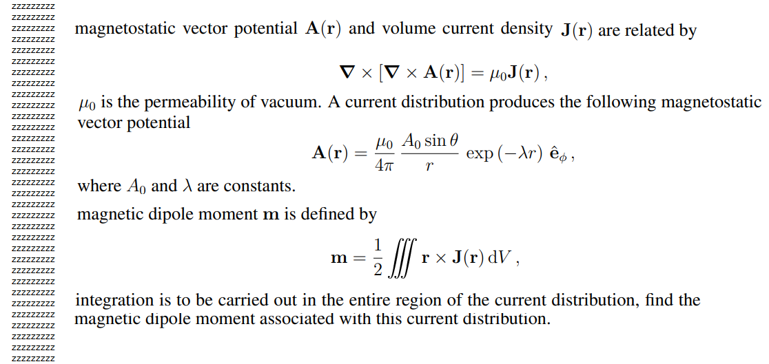 Solved ZZZZZZZZZ magnetostatic vector potential A(r) and | Chegg.com