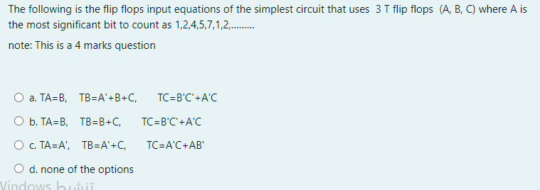 Solved The following is the flip flops input equations of | Chegg.com