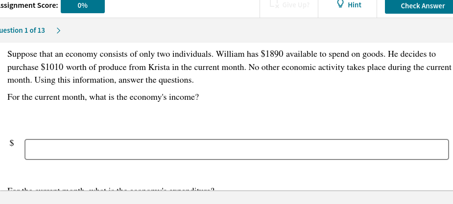 Solved ssignment Score: 0% Ly Give Up Hint Check Answer | Chegg.com