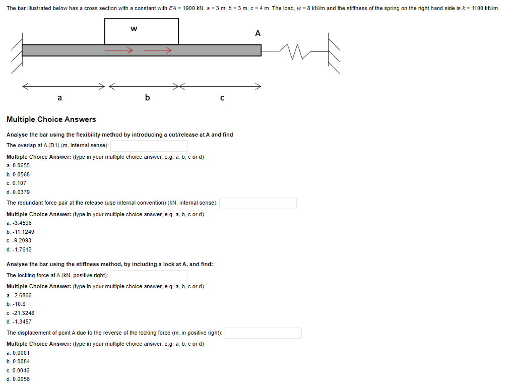 Solved Multiple Choice Answers Analyse the bar using the | Chegg.com