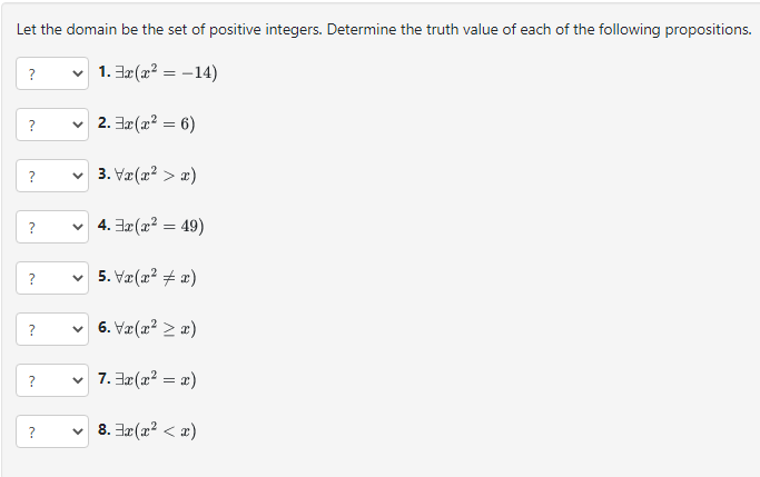 Solved Let the domain be the set of positive integers. | Chegg.com