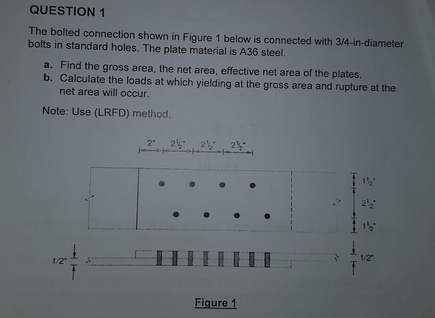 Solved QUESTION 1 The bolted connection shown in Figure 1 | Chegg.com