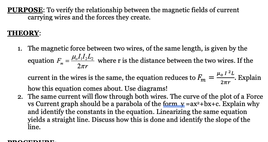 Solved PURPOSE: To verify the relationship between the | Chegg.com