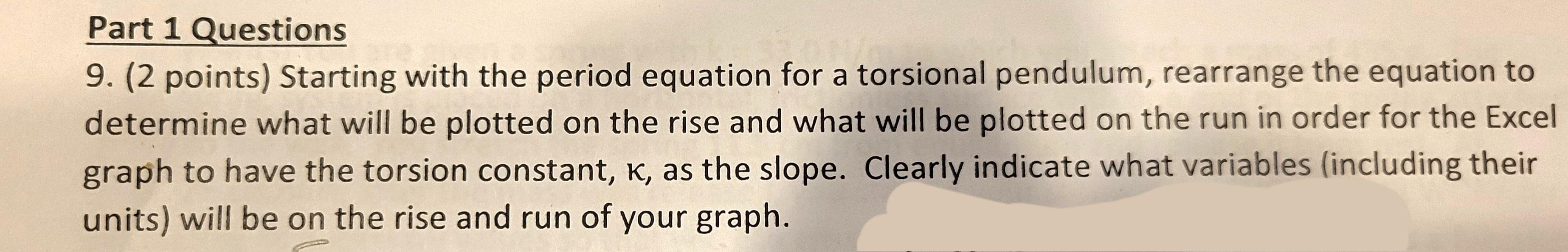 Solved Part 1 Questions 9. (2 points) Starting with the | Chegg.com