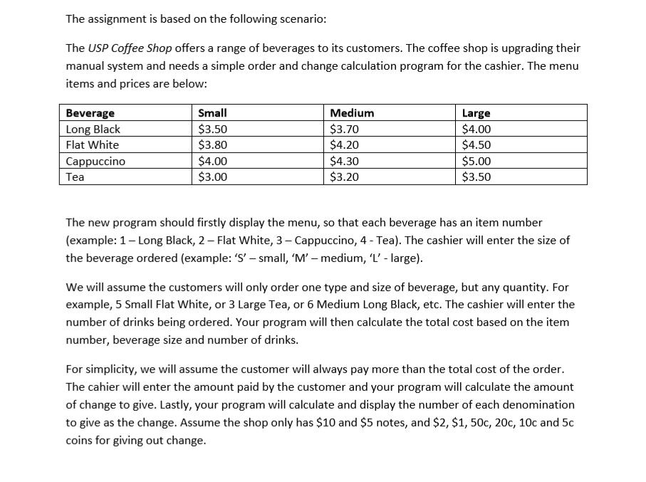 Solved The assignment is based on the following scenario: | Chegg.com