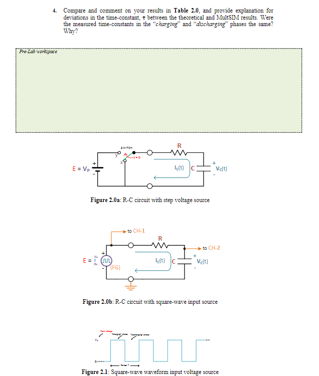 Solved R-C Circuit Transient Response (i) Referring to the | Chegg.com