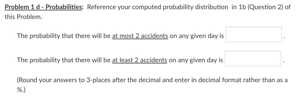 Solved Problem 1 a - Type of Distribution: The table below | Chegg.com