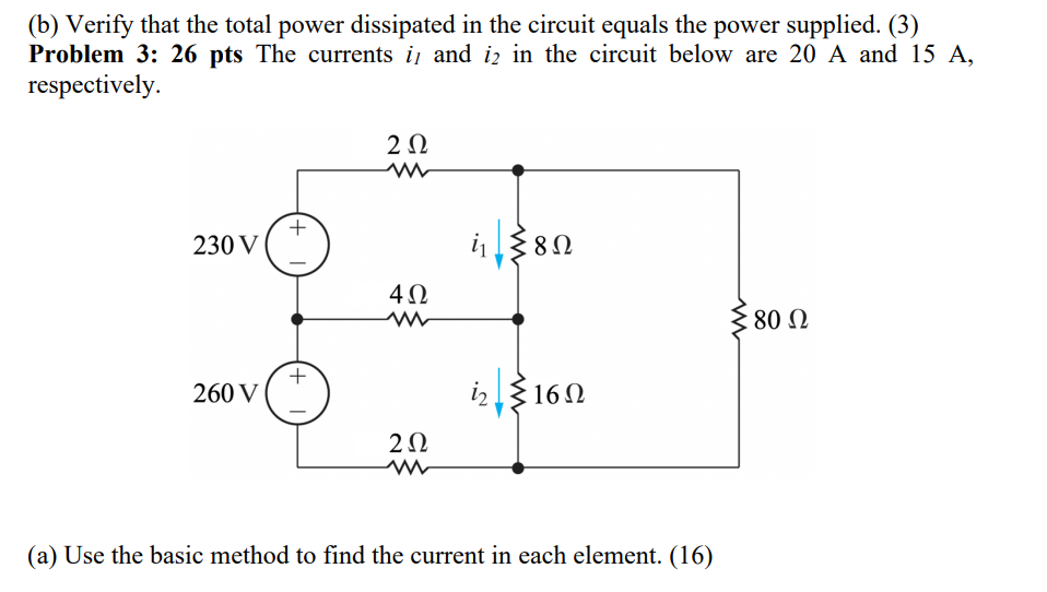Solved (b) Verify that the total power dissipated in the | Chegg.com