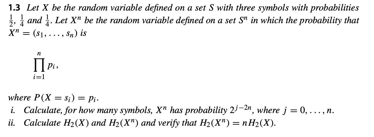 1.3 Let X be the random variable defined on a set S | Chegg.com