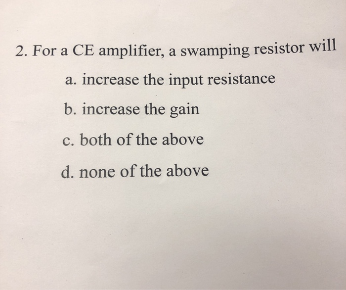 Solved 1. The equation for finding the ac emitter resistance | Chegg.com