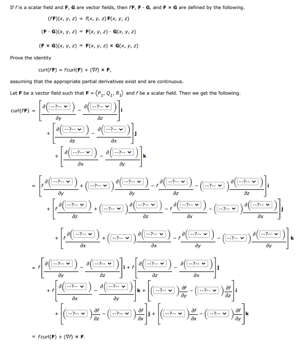 Solved If f is a scalar field and F,G are vector fields, | Chegg.com