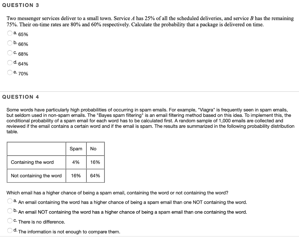 Solved Two messenger services deliver to a small town. | Chegg.com