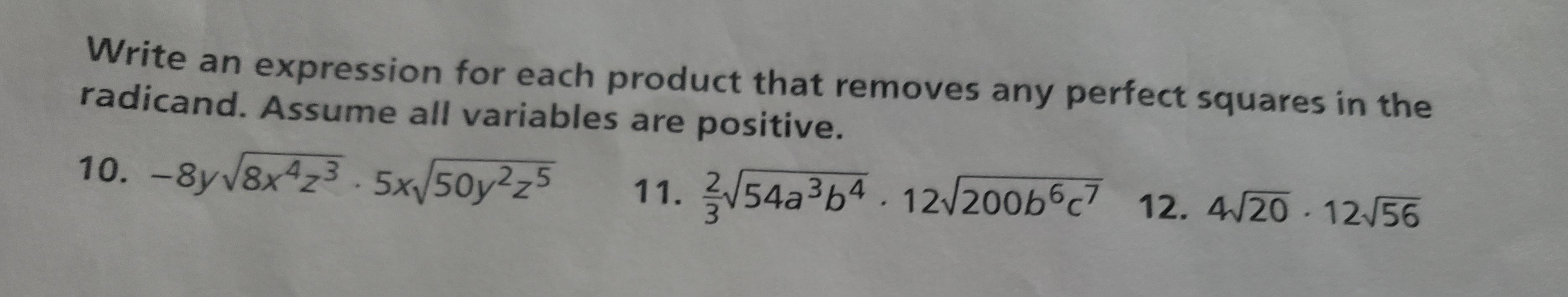 Solved Write an expression for each product that removes any | Chegg.com