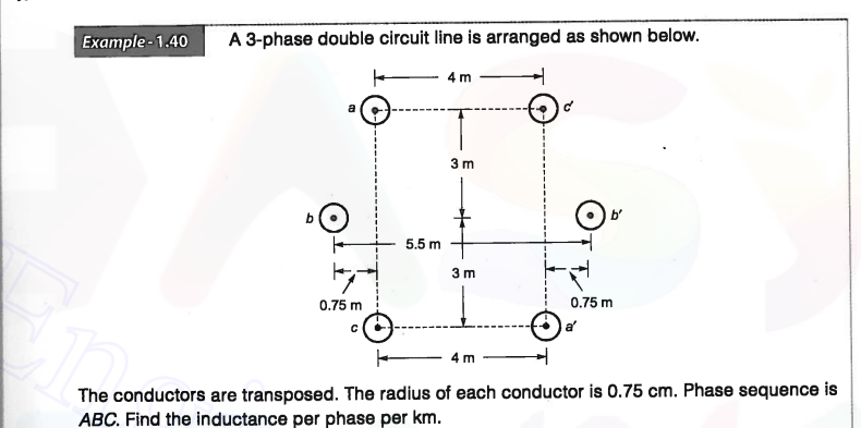 Solved A 3 Phase Double Circuit Line Is Arranged As Shown