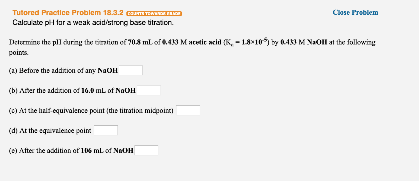 Solved Close Problem Tutored Practice Problem 18.3.2 COUNTS | Chegg.com