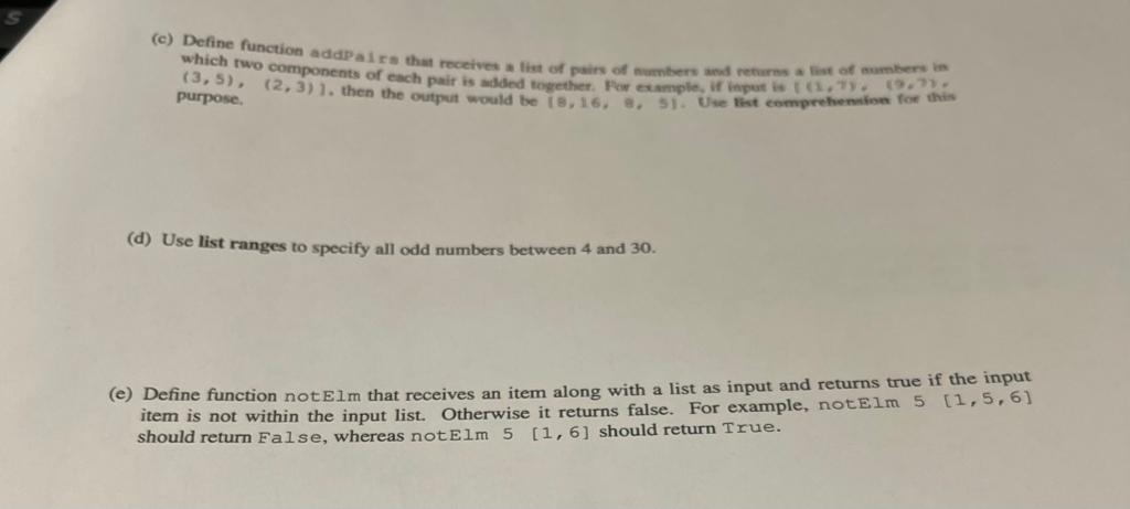 Solved Problem 5 (3 points). For each of the following | Chegg.com