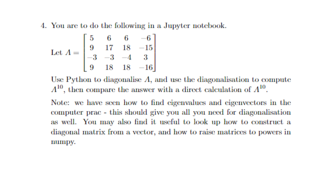 4. You are to do the following in a Jupyter notebook. | Chegg.com