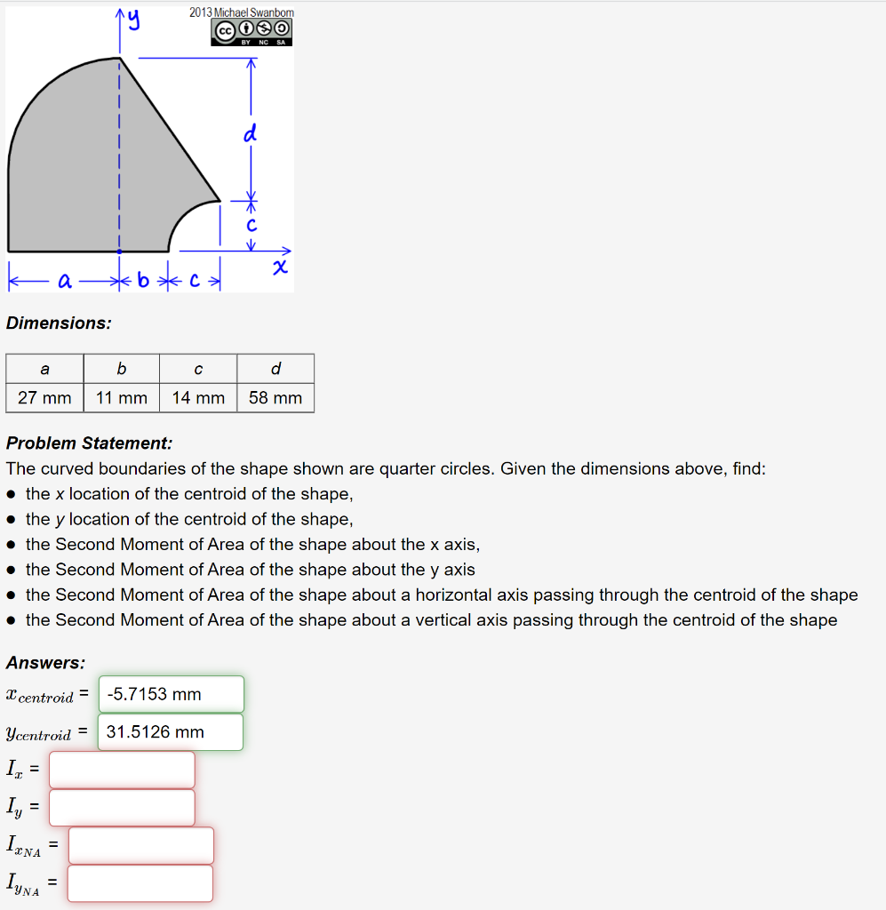 [Solved]: The curved boundaries of the shape shown are quart