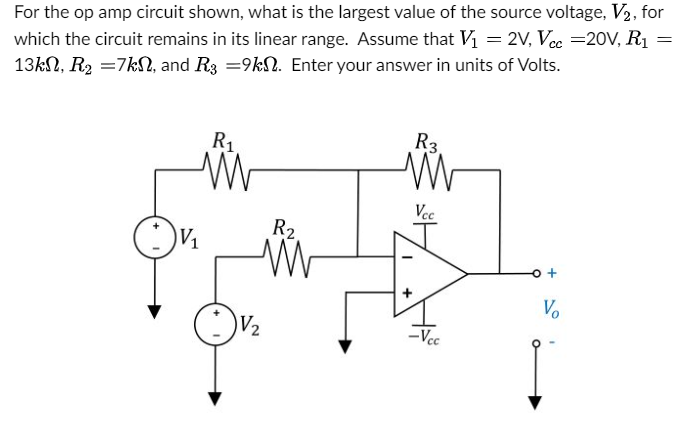 Solved I tried to solve for V2 using V0 = -(R3/R1)*V1 - | Chegg.com