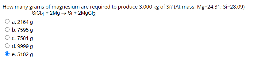 Solved How many grams of magnesium are required to produce | Chegg.com