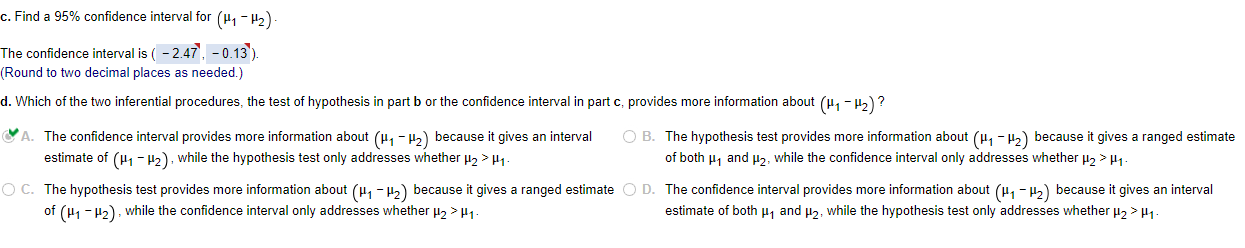 Solved a. Calculate the pooled estimate of σ2. sp2=0.5457 | Chegg.com