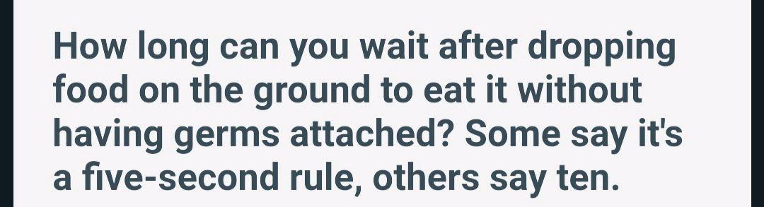 Solved How long can you wait after dropping food on the | Chegg.com
