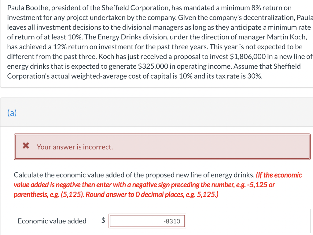Solved Paula Boothe, president of the Sheffield Corporation, | Chegg.com