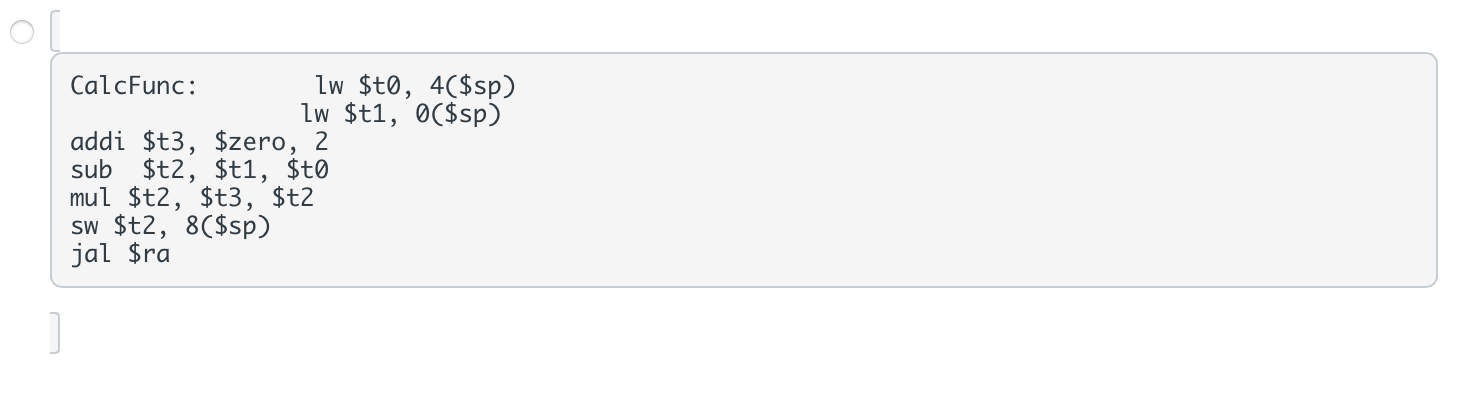 Solved Assume $t0 is used for the first parameter, $t1 for | Chegg.com