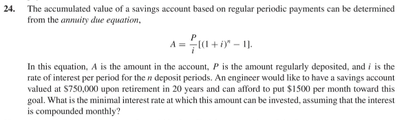 Solved 24. The accumulated value of a savings account based | Chegg.com